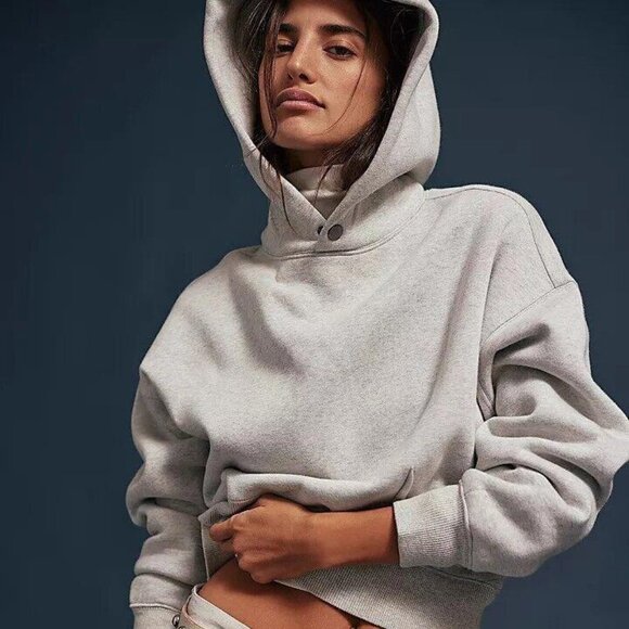 Free People | Tops | Free People Maxwell Structured Hoodie Sweatshirt ...